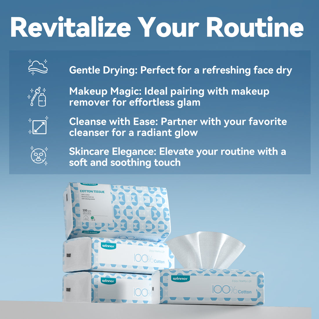 100% Pure Cotton Tissue | Disposable Soft Dry Cotton Tissue - Winner ...